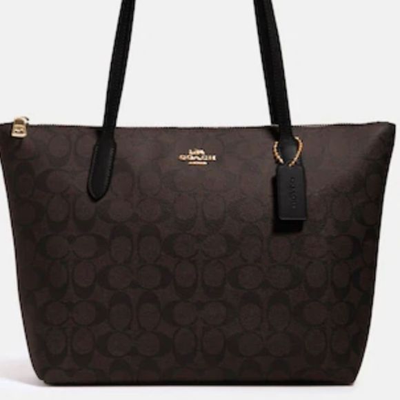 Coach | Bags | Coach Zip Toptote In Signature Canvas Style 4455 Hand ...